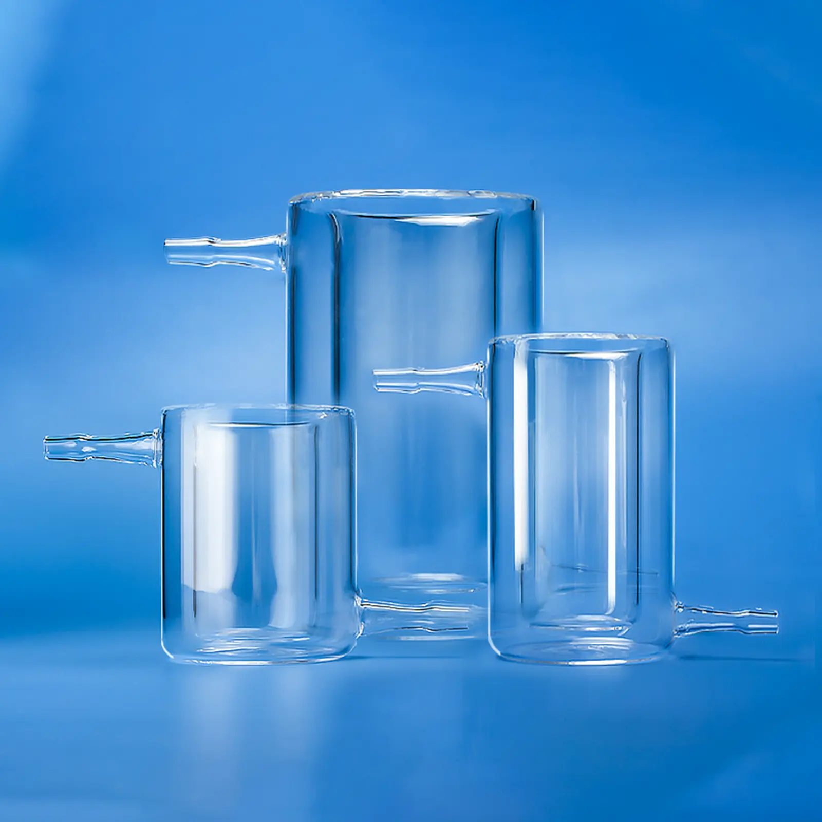 Quartz Double Layer Reactor Beakers | Jacketed for Temp Control