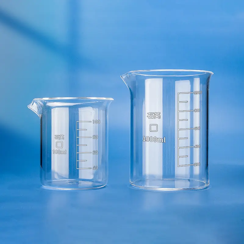 Quartz Glass Beakers | Low & High Form for Lab Use | Graduated