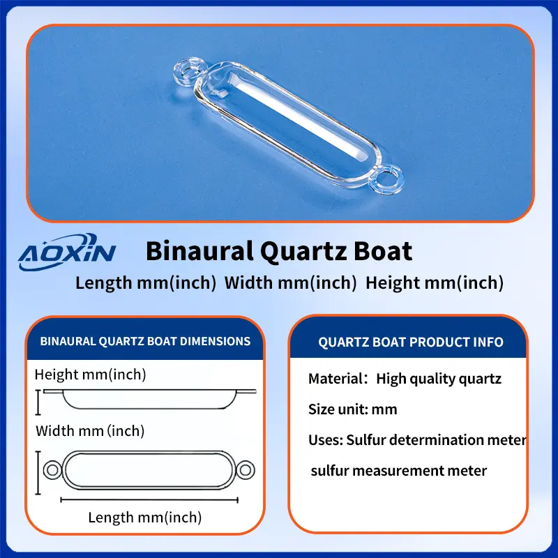 Quartz Boats with Two Handles | For Sulfur Analyzers & Automation