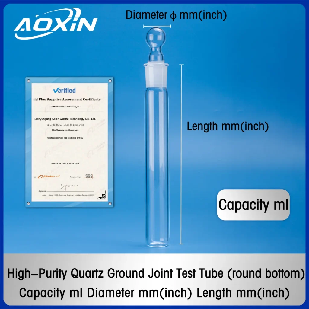 Quartz Reaction Tubes with Ground Joints | Lab & Photochemical